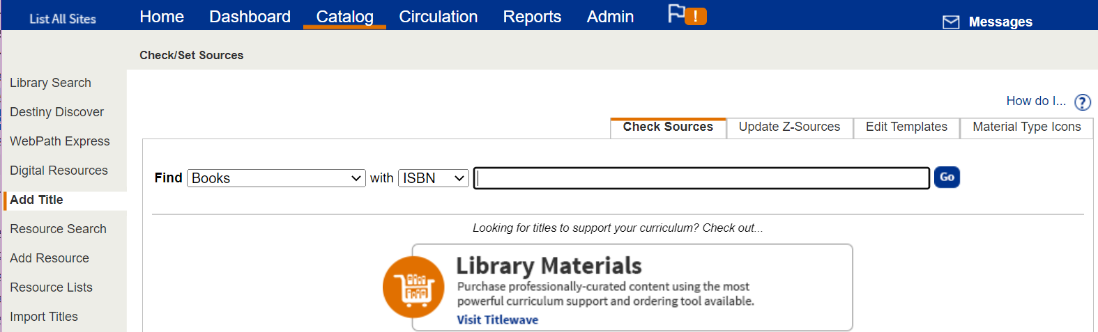 Add Title Record Library Manager 